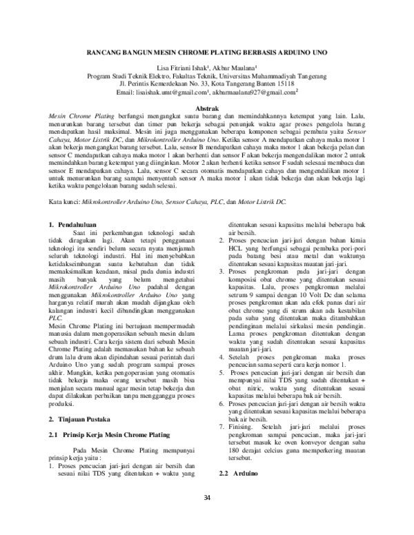 (PDF) Rancang Bangun Mesin Chrome Plating Berbasis Arduino Uno