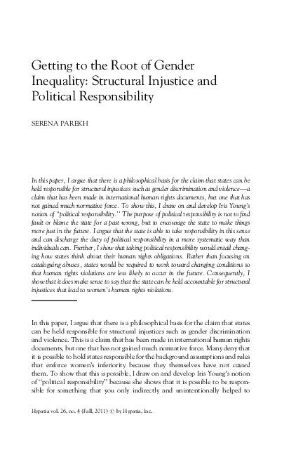 (PDF) Getting to the Root of Gender Inequality: Structural Injustice ...