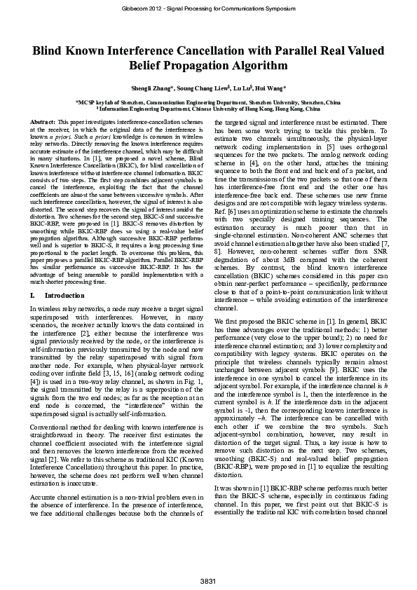 (PDF) Parallel BKIC-RBP for Fast Interference Cancellation