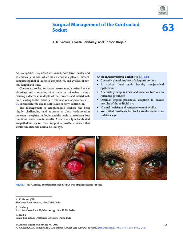 (PDF) Surgical Management of the Contracted Socket