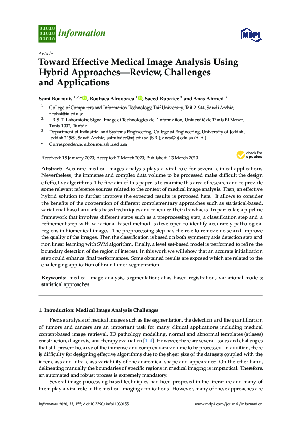 (PDF) Toward Effective Medical Image Analysis Using Hybrid Approaches—Review, Challenges and ...