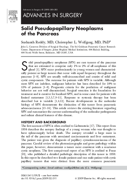(PDF) Solid Pseudopapillary Neoplasms of the Pancreas