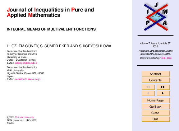 (PDF) Journal of Inequalities in Pure and Applied Mathematics