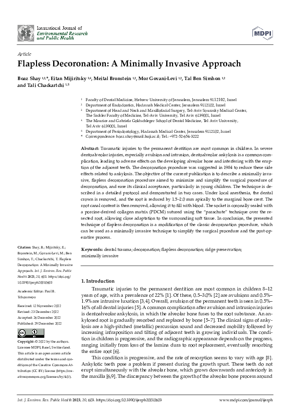 (PDF) Flapless Decoronation: A Minimally Invasive Approach