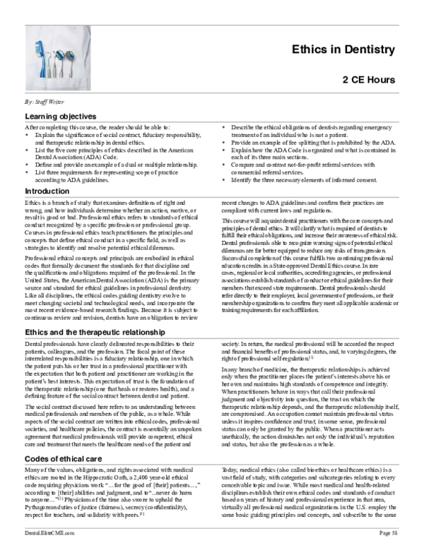 (PDF) [Ethics in dentistry]