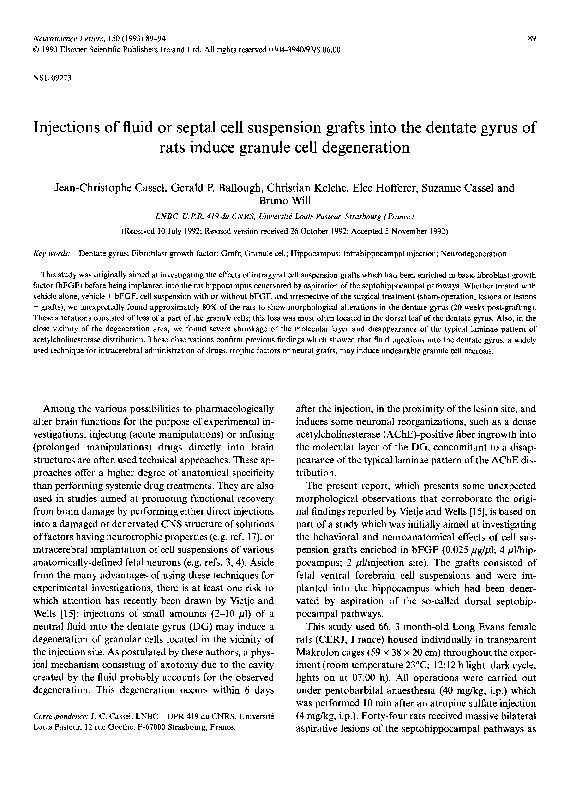 (PDF) Injections of fluid or septal cell suspension grafts into the ...