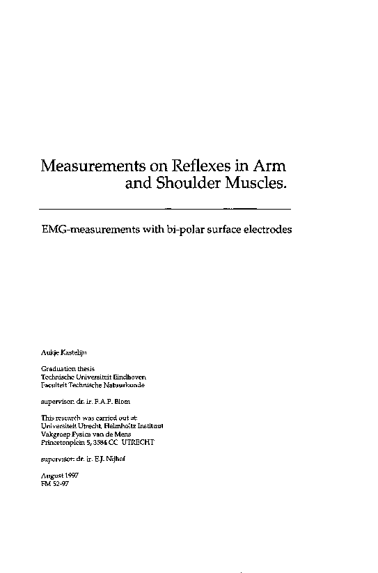 (PDF) Measurements on Reflexes in Arm and Shoulder Muscles . EMG ...