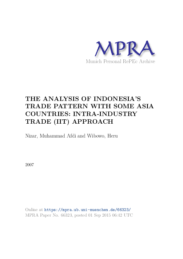 (PDF) Analisis Pola Perdagangan Indonesia Dengan Beberapa Negara Asia ...