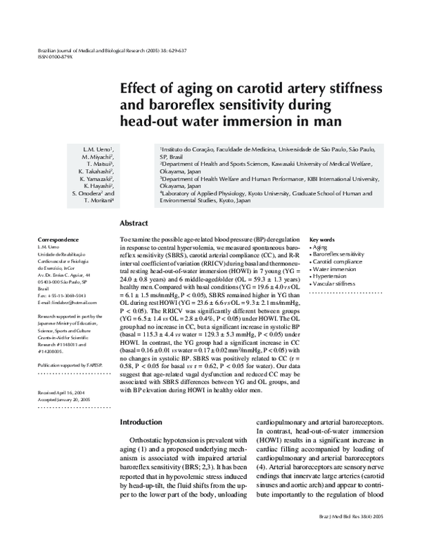 (PDF) Effect of aging on carotid artery stiffness and baroreflex ...