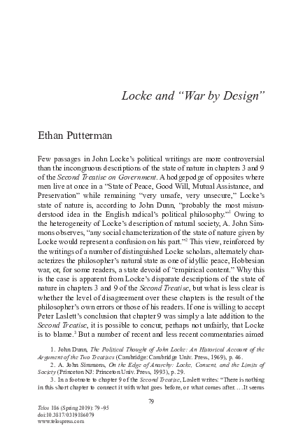 (PDF) Locke and “War by Design”