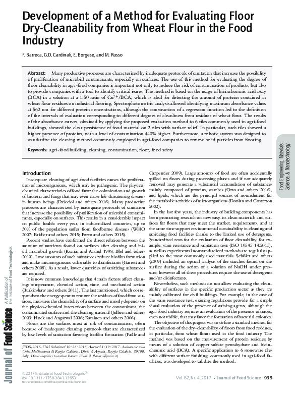 (PDF) Development of a Method for Evaluating Floor Dry-Cleanability ...