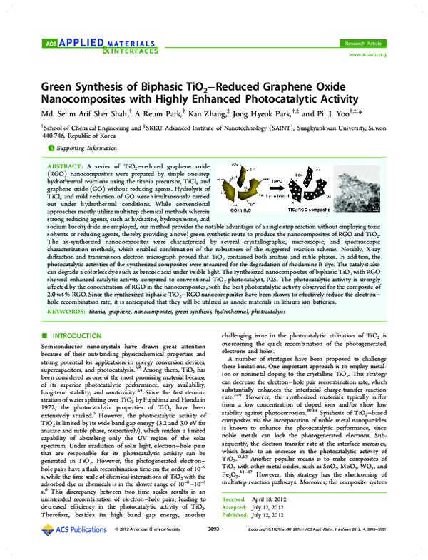 (PDF) Green Synthesis of Biphasic TiO2–Reduced Graphene Oxide ...