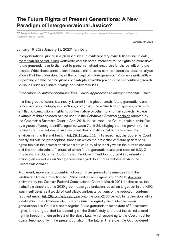(PDF) The Future Rights of Present Generations: A New Paradigm of ...