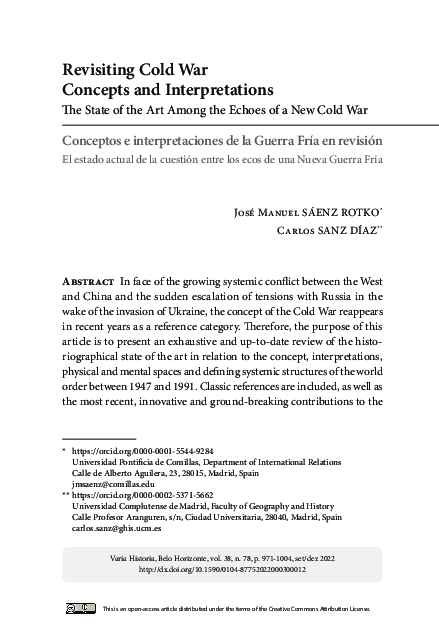 (PDF) Revisiting Cold War Concepts and Interpretations: The State of ...