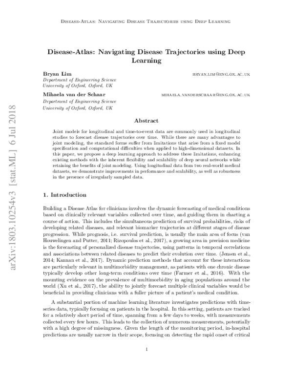 (PDF) Disease-Atlas: Navigating Disease Trajectories with Deep Learning ...