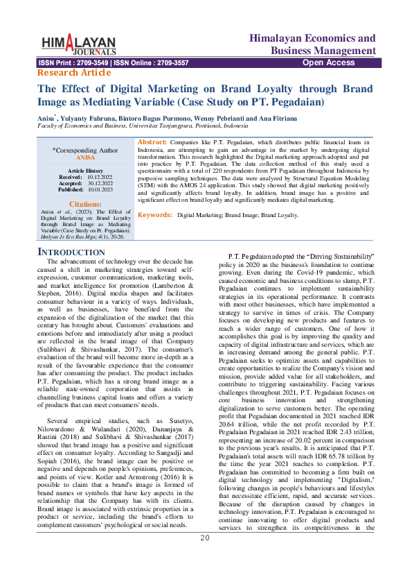 (PDF) The Effect of Digital Marketing on Brand Loyalty through Brand ...