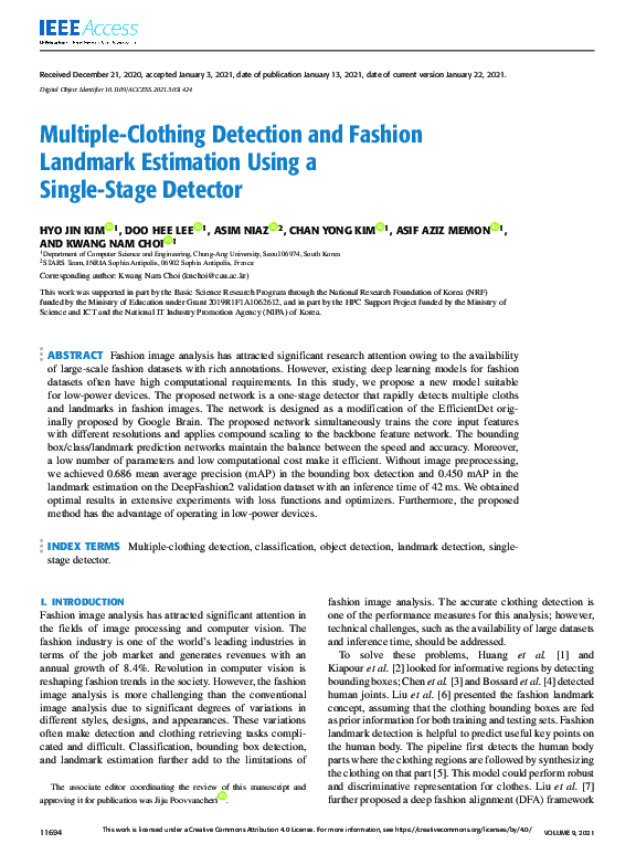 (PDF) Multiple-Clothing Detection and Fashion Landmark Estimation Using ...