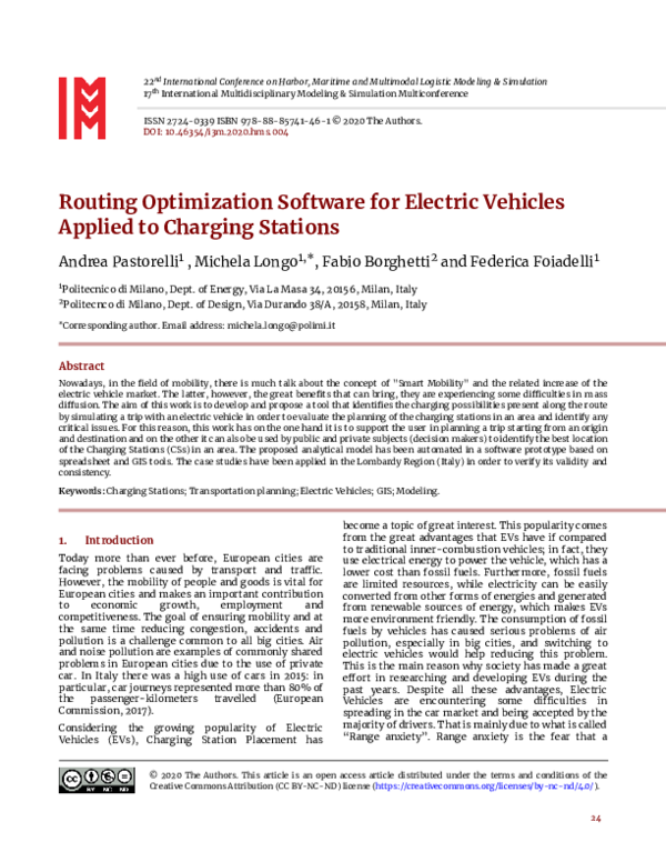 (PDF) EV Routing Optimization for Charging Stations
