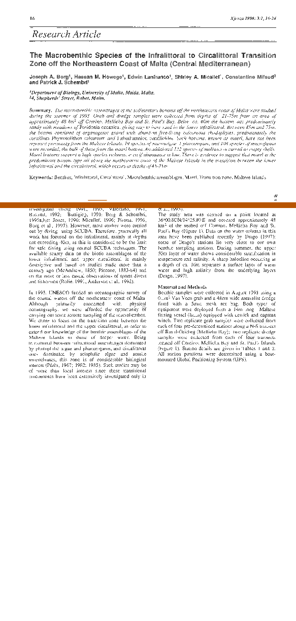 (PDF) The macrobenthic species of the infralittoral to circalittoral ...