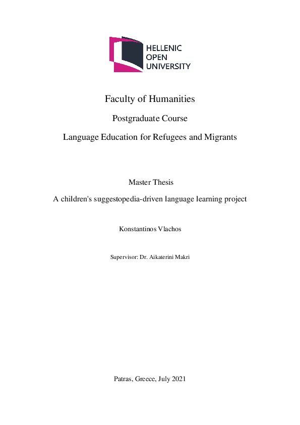 (PDF) A children's suggestopedia-driven language learning project