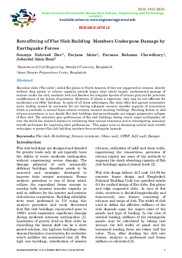 (PDF) Retrofitting of Flat Slab Building Members Undergone Damage by ...
