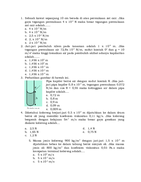 (DOC) LATIHAN SOAL FLUIDA STATIS 2