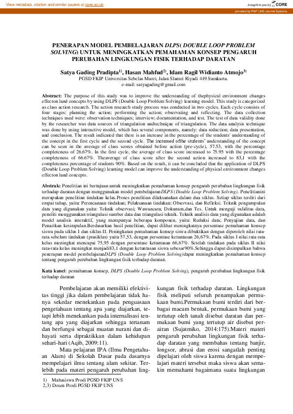 (PDF) Penerapan Model Pembelajaran DLPS( Double Loop Problem Solving) Untuk Meningkatkan ...