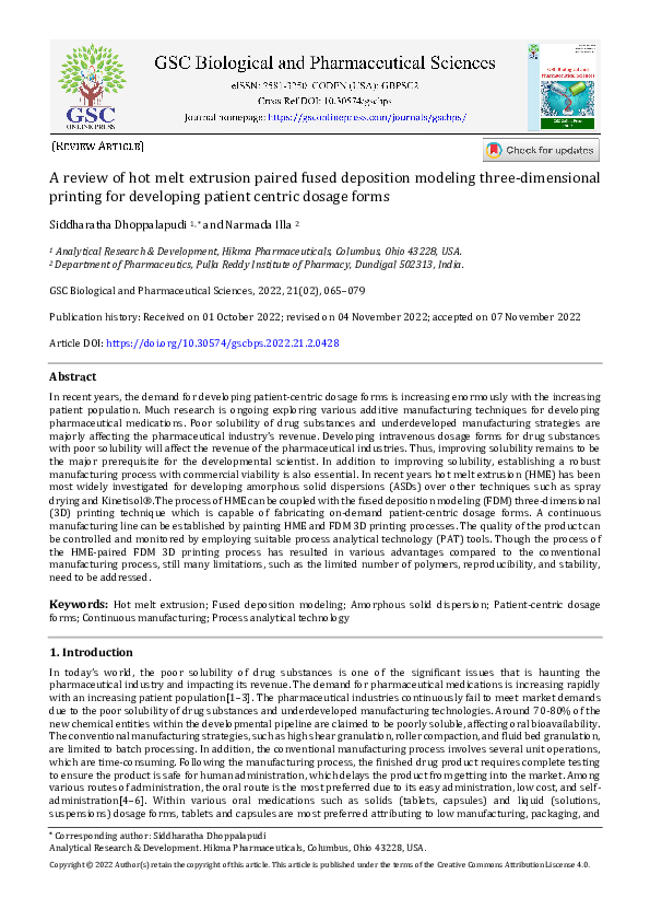 (PDF) A review of hot melt extrusion paired fused deposition modeling ...