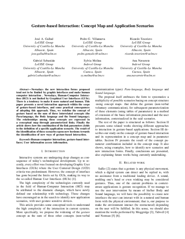 (PDF) Gesture-Based Interaction: Concept Map and Application Scenarios