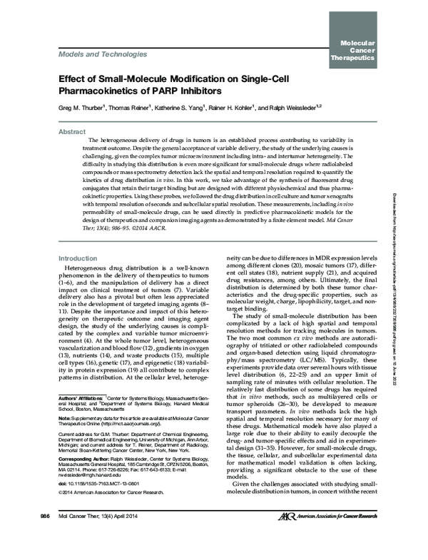 (PDF) Effect of Small-Molecule Modification on Single-Cell ...