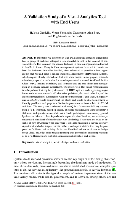 (PDF) A Validation Study of a Visual Analytics Tool with End Users