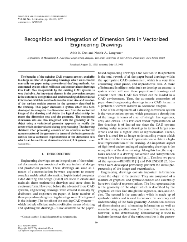 (PDF) Recognition and Integration of Dimension Sets in Vectorized ...