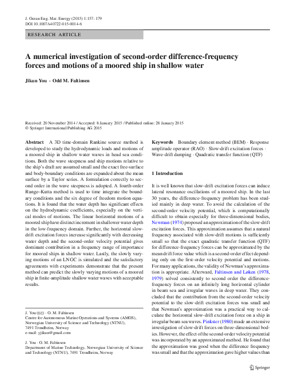 Pdf A Numerical Investigation Of Second Order Difference Frequency