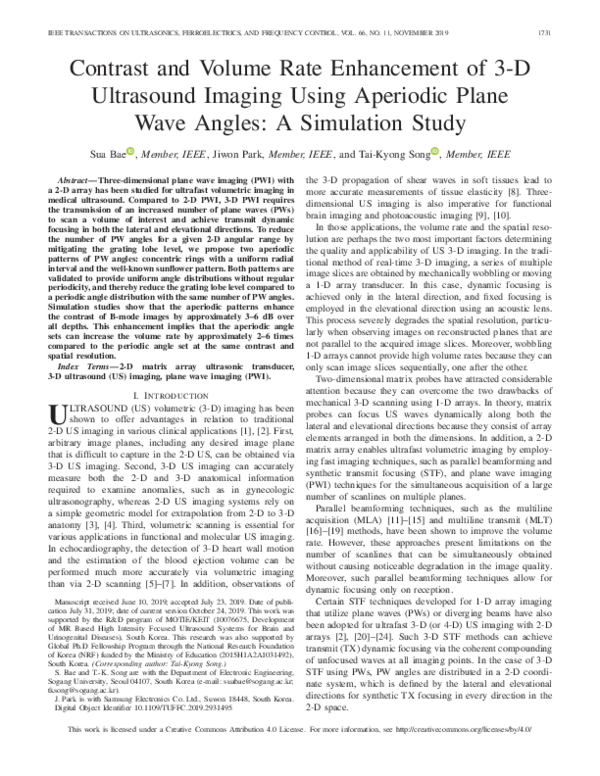 (PDF) Contrast and Volume Rate Enhancement of 3-D Ultrasound Imaging Using Aperiodic Plane Wave ...