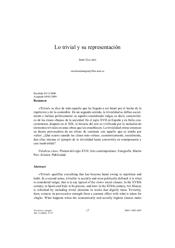 (PDF) Lo trivial y su representación