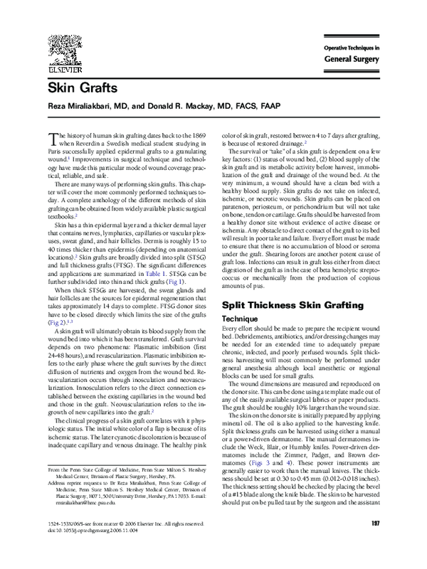 (PDF) Skin Grafts