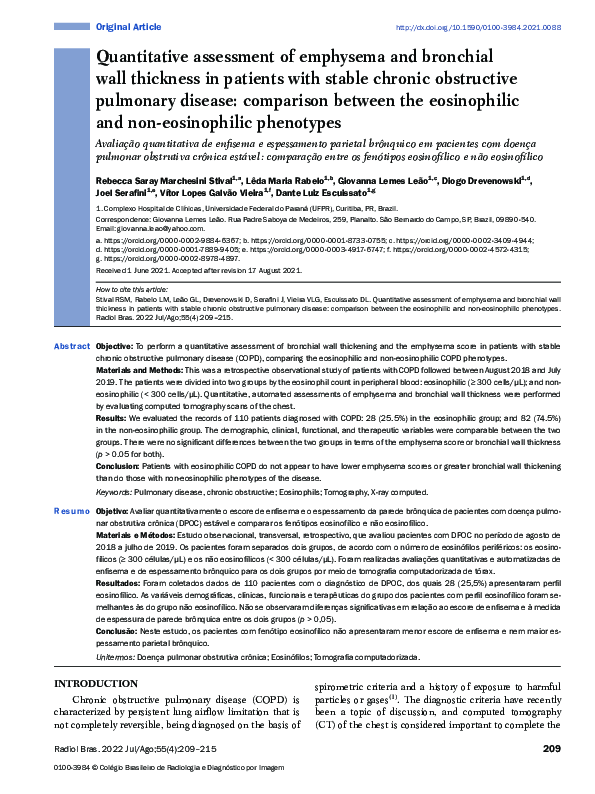 (PDF) Quantitative assessment of emphysema and bronchial wall thickness ...