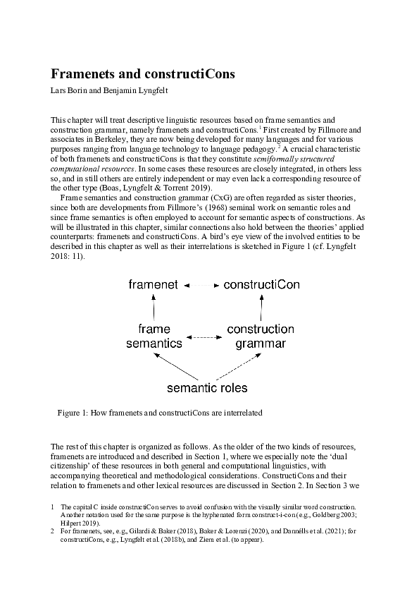 (PDF) Framenets and constructiCons