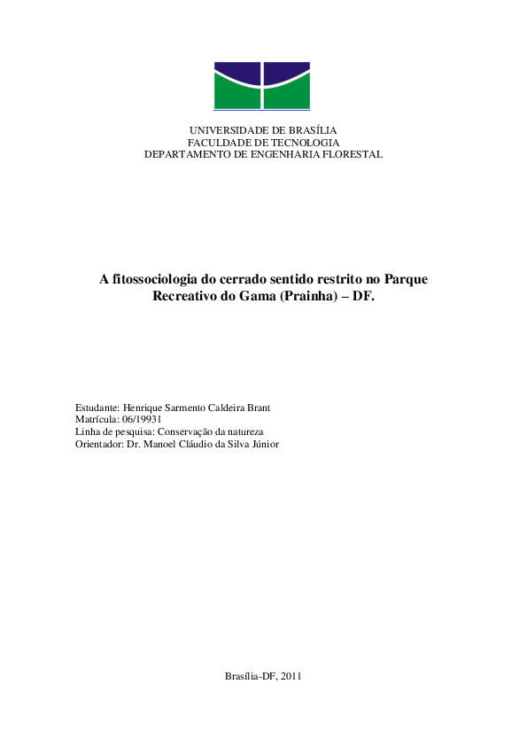 (PDF) A fitossociologia do Cerrado sentido restrito no Parque ...