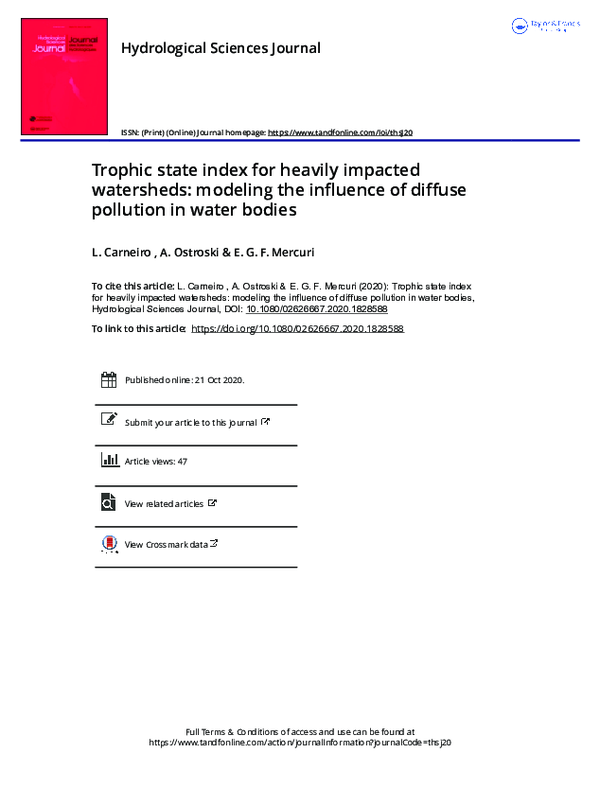 (PDF) Trophic state index for heavily impacted watersheds: modeling the ...