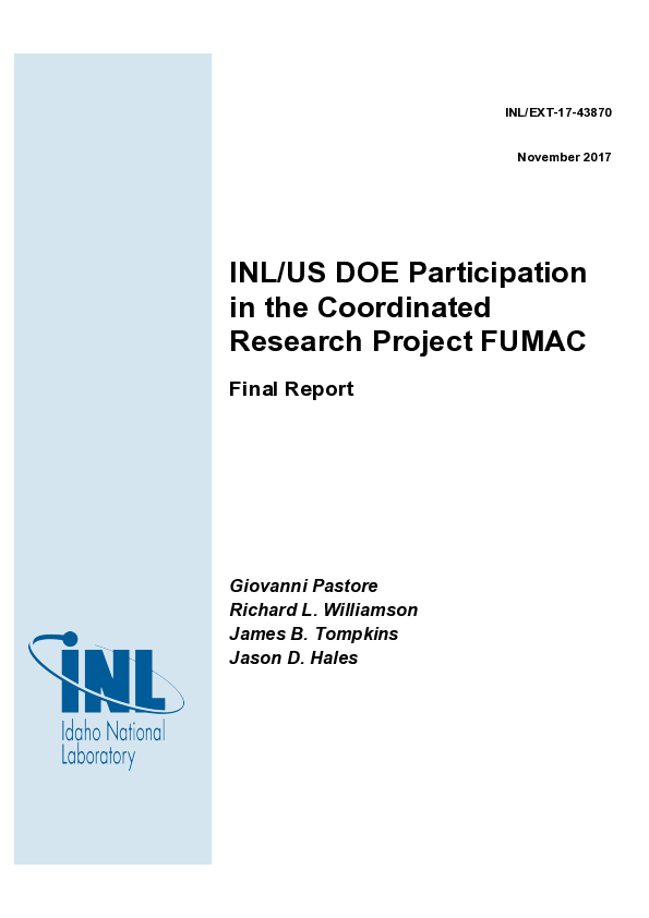 (PDF) INL/US DOE Participation in the Coordinated Research Project ...
