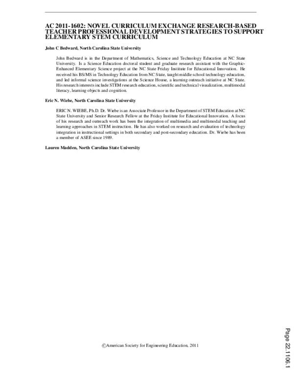 (PDF) Novel Curriculum Exchange: Research-based teacher professional ...