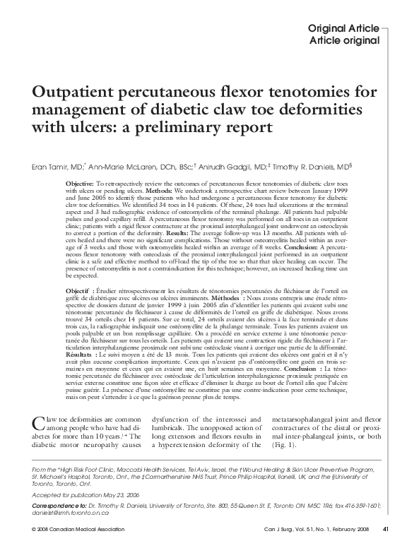 (PDF) Outpatient percutaneous flexor tenotomies for management of ...