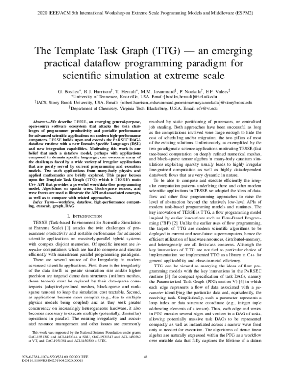 Pdf The Template Task Graph Ttg An Emerging Practical Dataflow