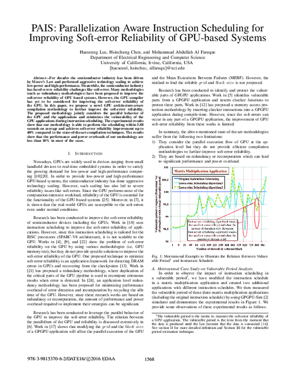 (PDF) PAIS: Parallelization Aware Instruction Scheduling for Improving Soft-error Reliability of ...