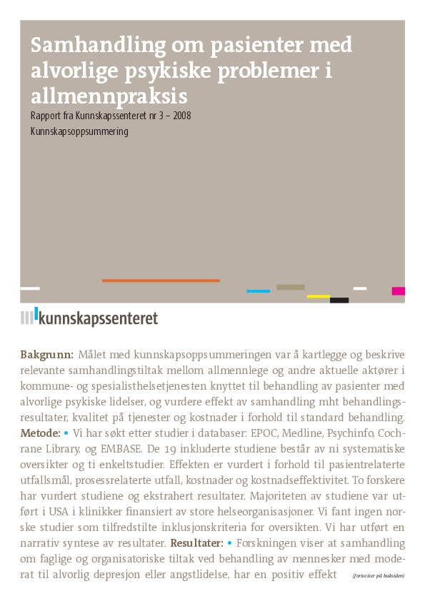 (PDF) Samhandling om pasienter med alvorlige psykiske problemer i ...