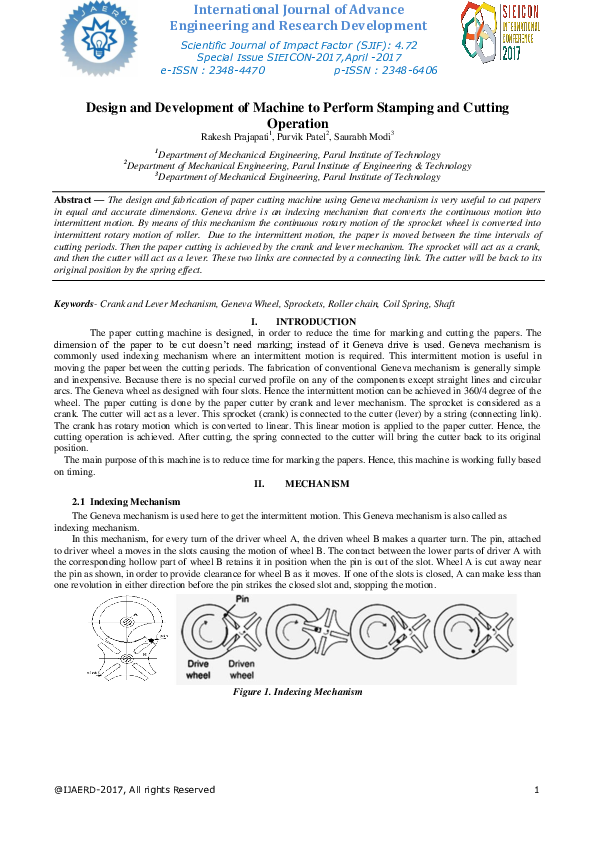 (PDF) Design and Development of Machine to Perform Stamping and Cutting ...