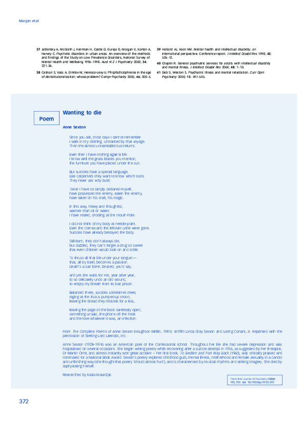 (PDF) Wanting to die -- Poem