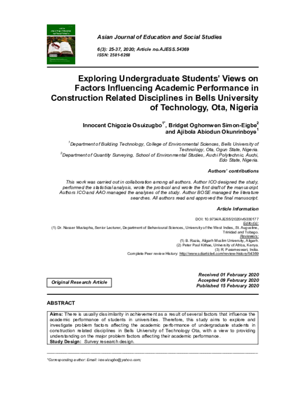 (PDF) Exploring Undergraduate Students’ Views on Factors Influencing ...