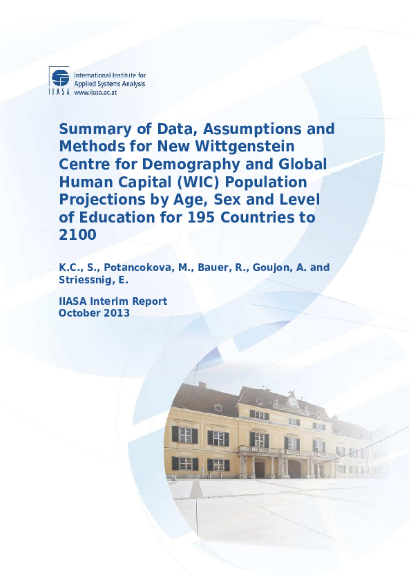 (PDF) Summary of Data, Assumptions and Methods for New Wittgenstein Centre for Demography and ...